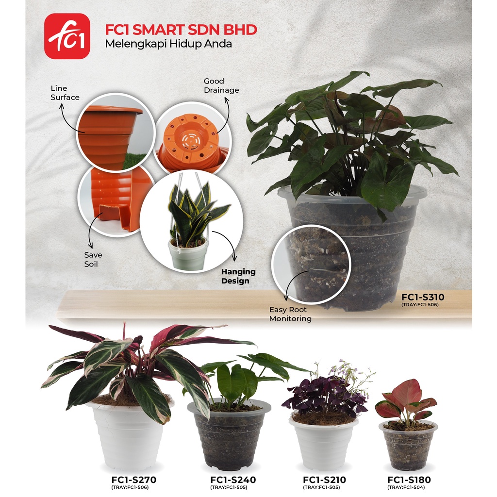 FC1 various sizes colors flower pot planters | Shopee Malaysia