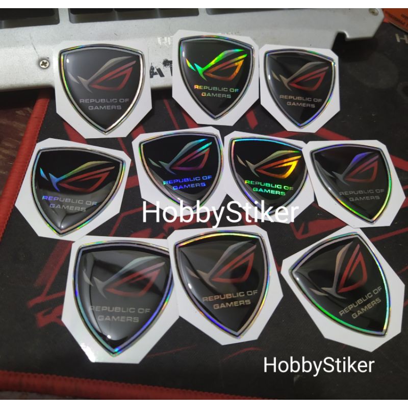 Sticker asus rog republic of gamer emblem Embossed gaming pc laptop ...