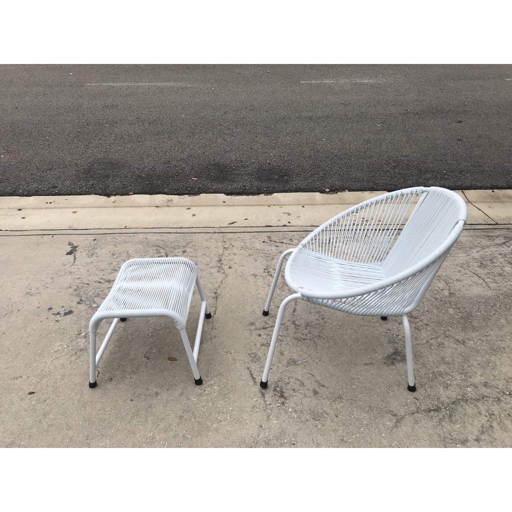 [2 in 1 set]Modern Retro Classic Round Chair with footrest | Shopee ...