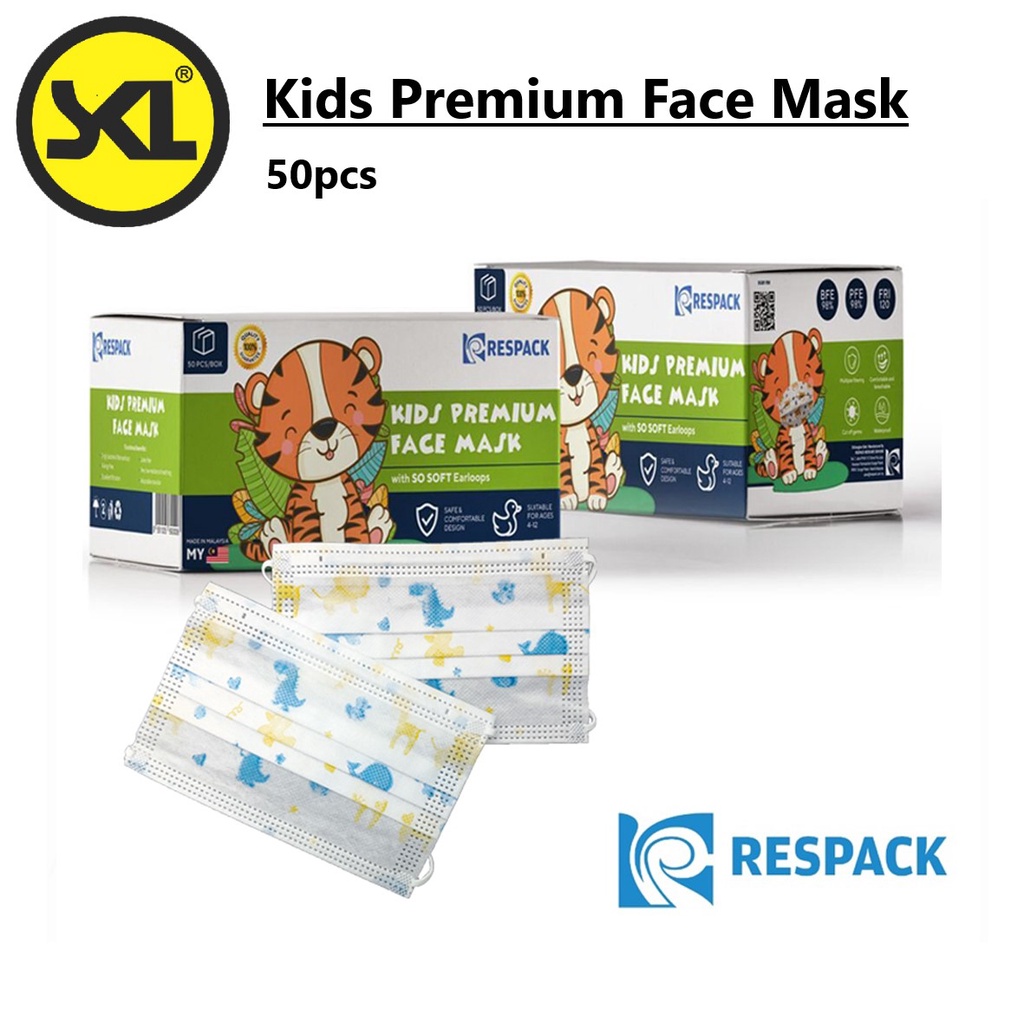 RESPACK Kids Premium 3ply Face Mask/ 3ply Premium Surgical Face Mask ...