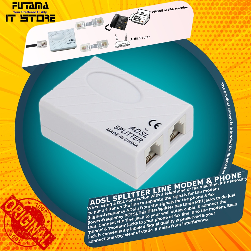 ADSL Splitter Line Modem and telephone | Shopee Malaysia