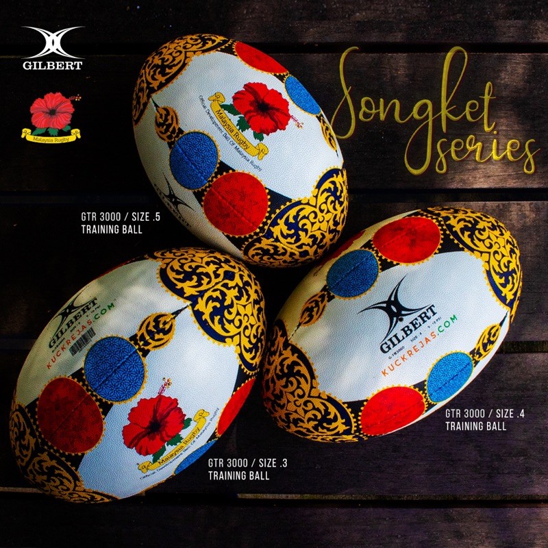 Bola Ragbi Gilbert GTR3000 Batik & Songket Rugby Ball Bola Ragbi ...