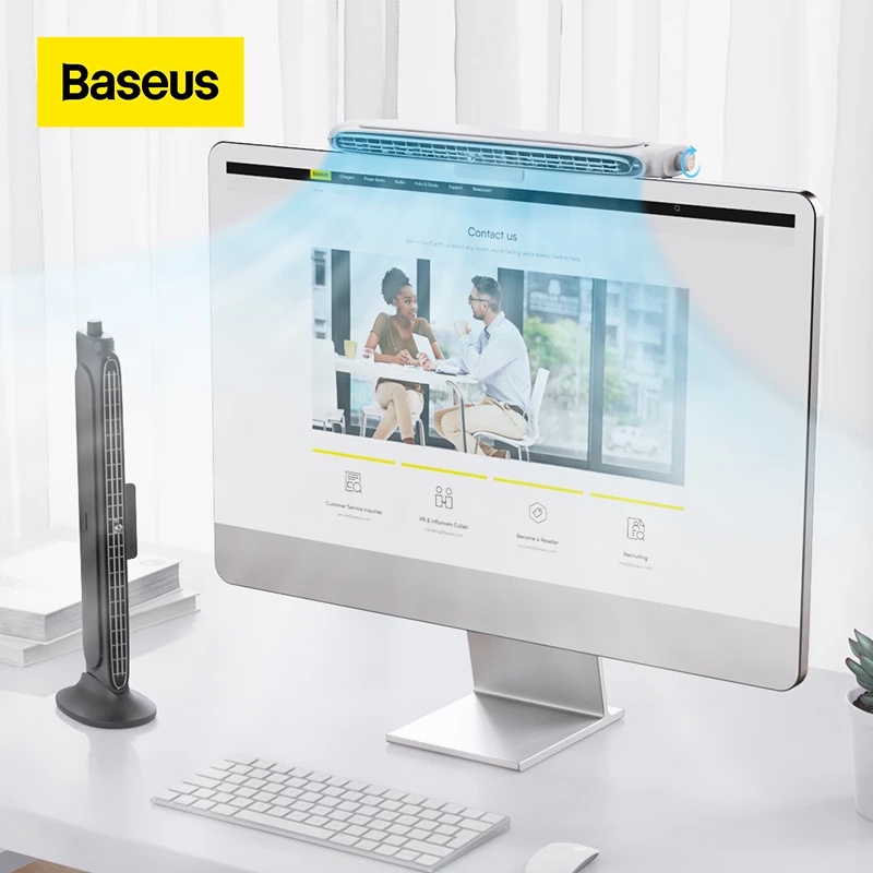 Baseus Refreshing Monitor Clip-On Computer Fan Stand-Up Desk Fan Mini ...