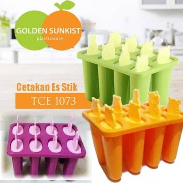 Golden Sunkist 8 In 1 Ice Mold, Lollipop Stick Ice Cream Mold | Shopee ...
