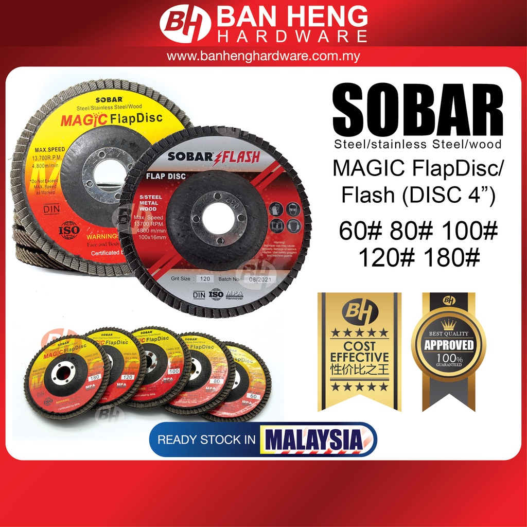 【Ready Stock in Malaysia】Flap Disc Magic 4" (60#/80#/100#/120#/180 ...