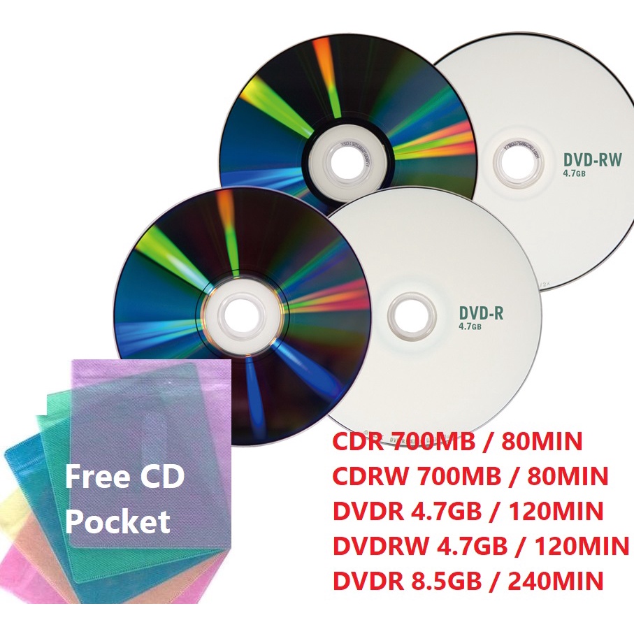CD / DVD KOSONG 700MB 80MIN / 4.7GB 120MIN Blank CDR CD-R DVDR Free ...