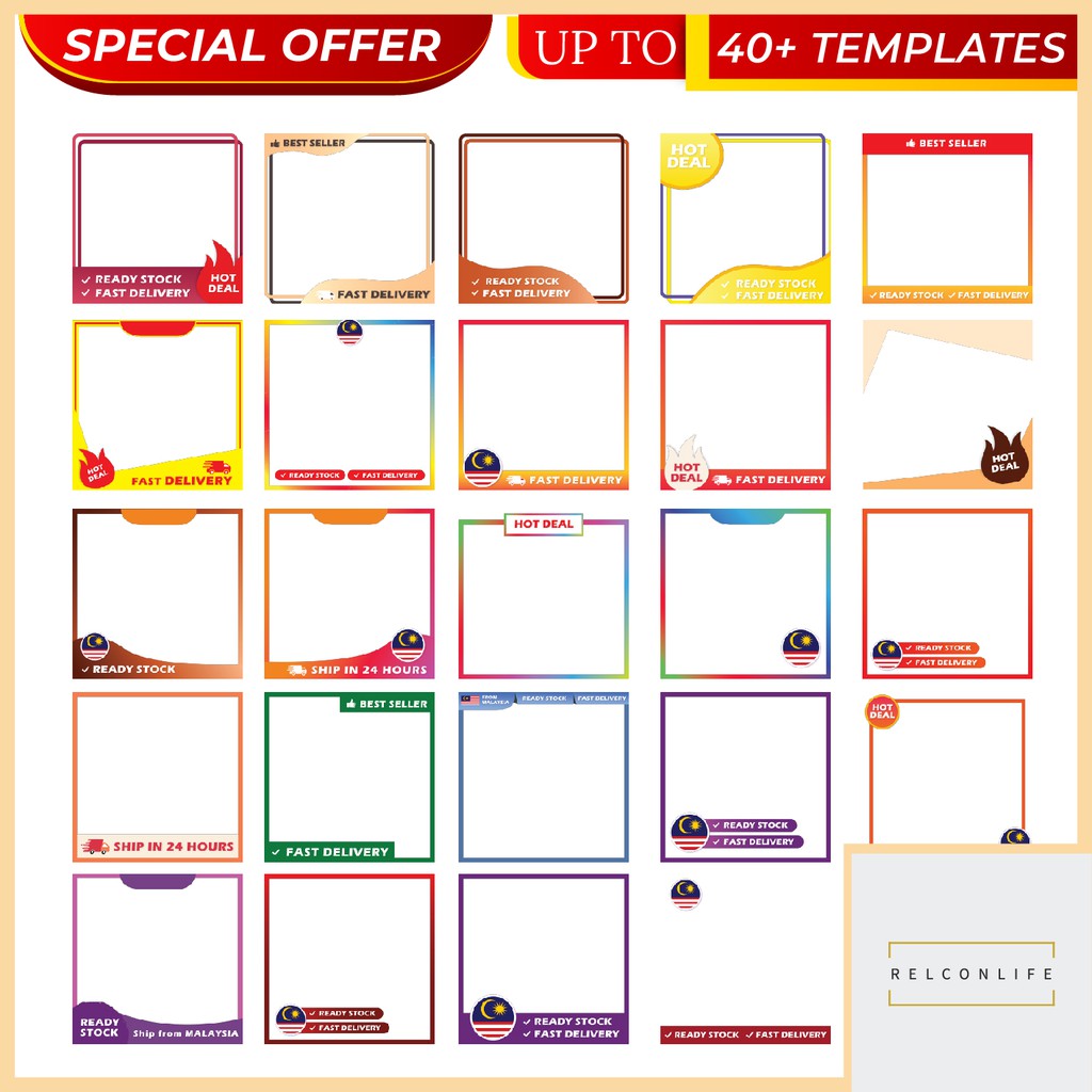 🔥70 Shopee Cover Frame Template PNG🔥 Lifetime Cheap/Murah easy to edit ...