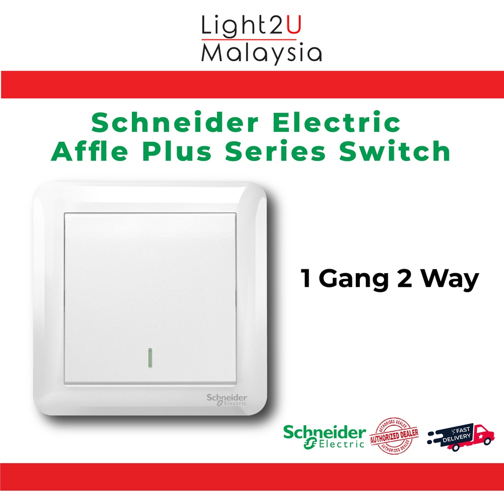 Schneider Electric Affle Plus Series Switch Fluorescent Locator White ...