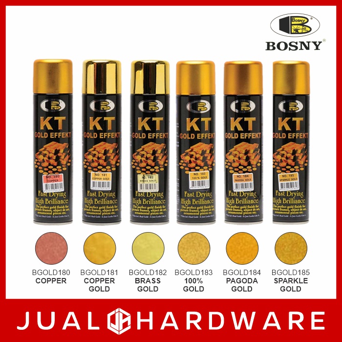 JH - BOSNY KT Gold Effekt Spray Paint 200ml (Only SEA SHIPPING to Sabah ...