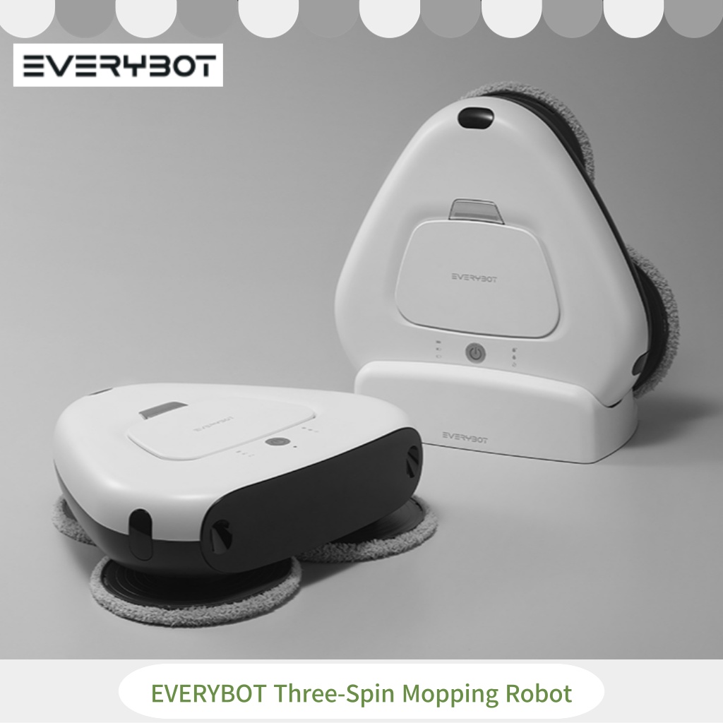 [EVERYBOT] Three-Spin, Heavy-Duty Wet Mopping Robot for Hard Floor Care with Super Easy & Simple ...