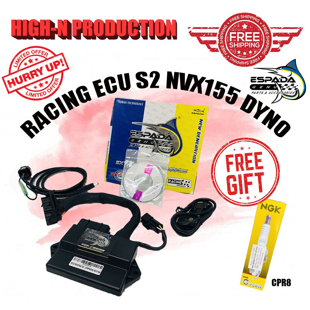 ECU RACING NVX155 S2 DYNO ECU ESPADA WITH DISC FREE G POWER PLUG ...