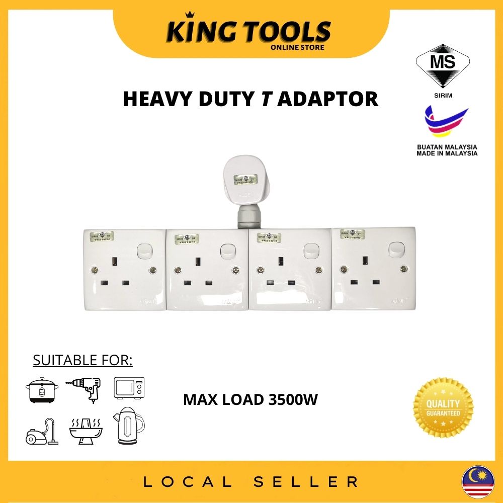 Heavy Duty T-Adaptor T-Extension SIRIM (Full Copper Wire 40/0076X3C) 2 ...