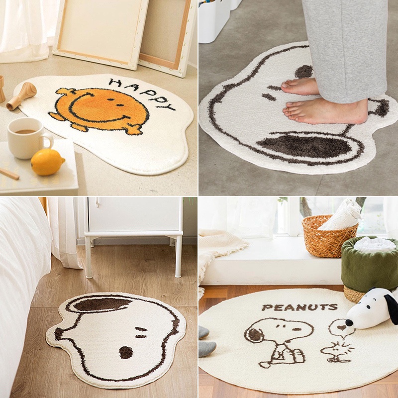 Cartoon Snoopy Door Mat Cute Floor Mat Anti Slip Bedroom Bedside Mat ...