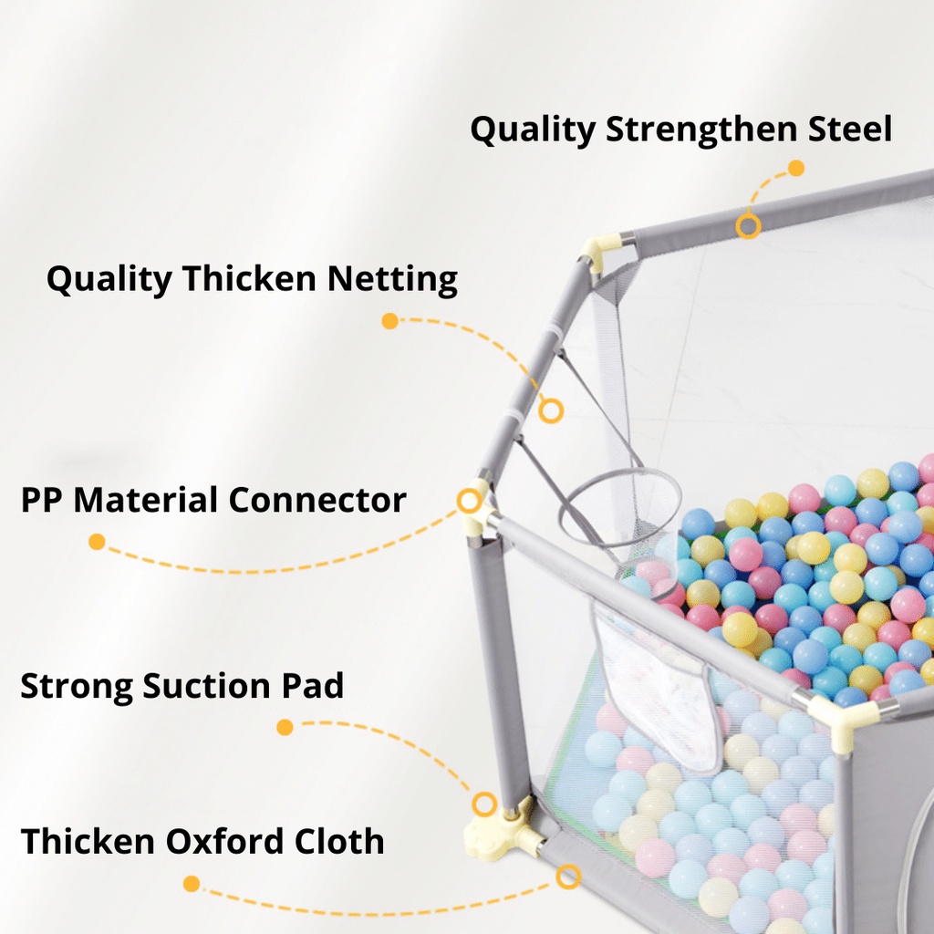 SIMI Hexagon Playpen Baby Safety Fence Playhouse Guardrail Crawling ...