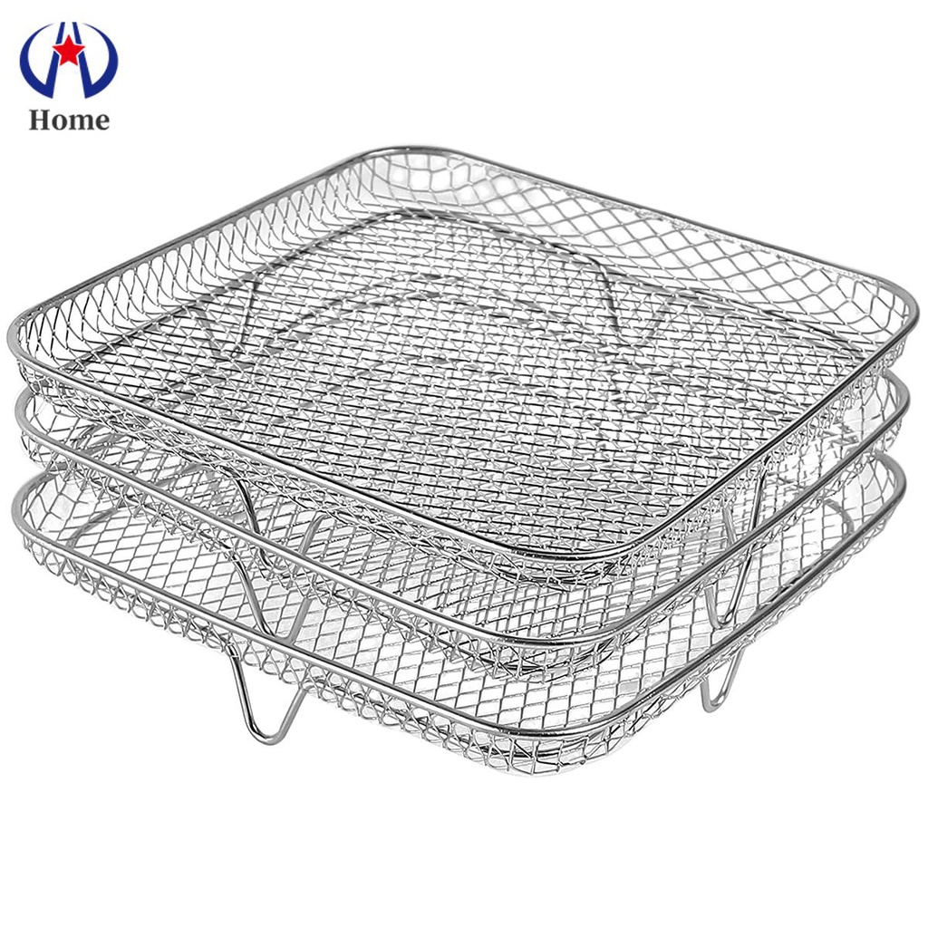 Air Fryer Racks Three Layer Stackable Dehydrator Racks Stainless Steel ...