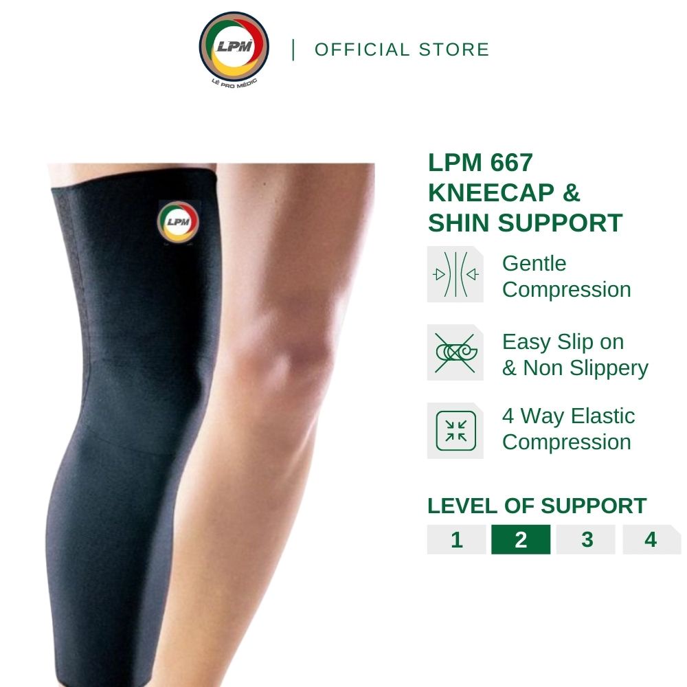 LPM Knee Guard 667 Shin Guard Elastic Knee Support Compression for Kneecap & Shin Support ...