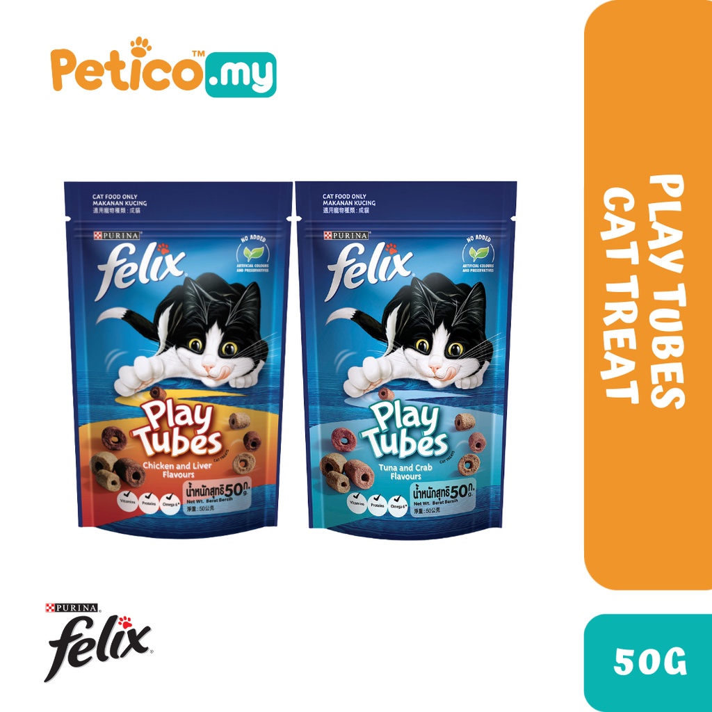 Felix Play Tubes 50g Cat Snack (Chicken & Liver/Tuna & Crab) | Shopee ...