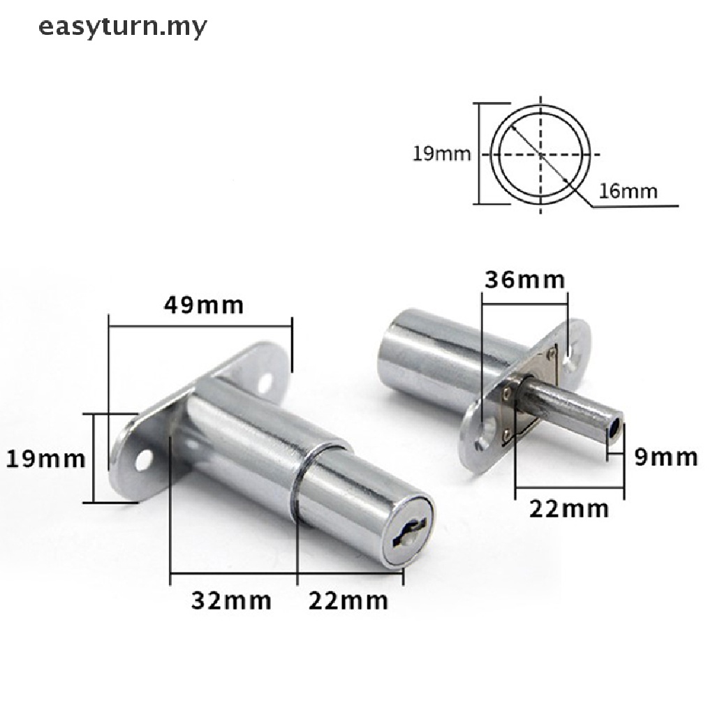 easyturn Drawer Push Lock Sliding Door Showcase Cupboard Cabinet Locks ...