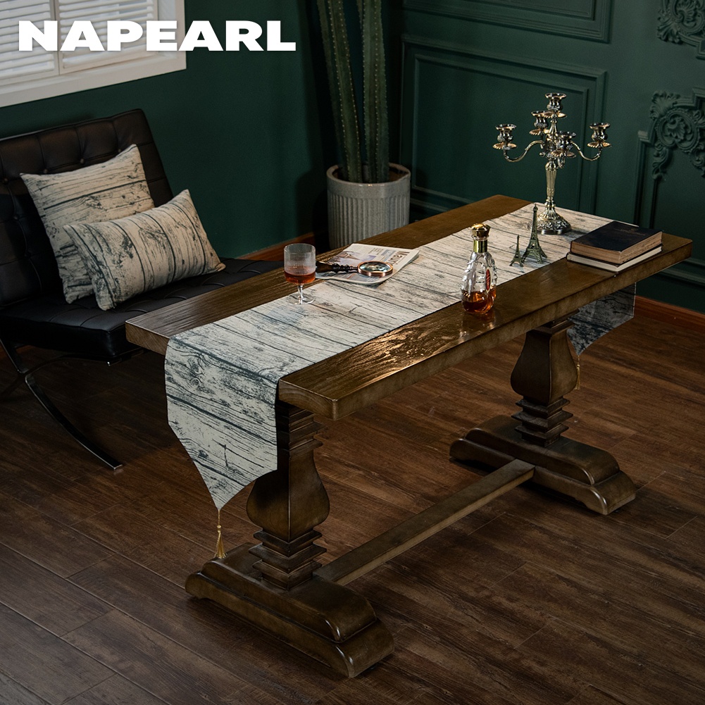 NAPEARL Home Decor Cotton Linen Tree Pattern Design Table Flag Living ...