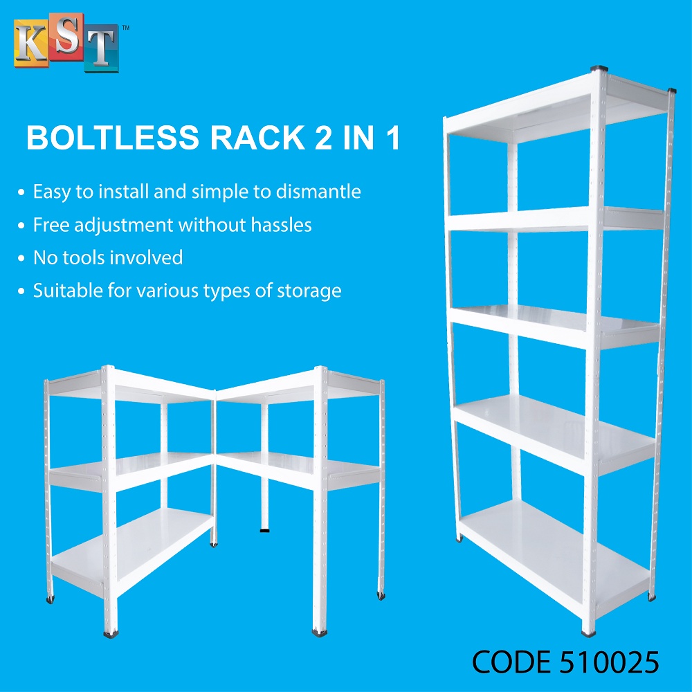 5 LEVEL 2 IN 1 Multipurpose Boltless Rack / Metal Rack Shelf Kitchen ...