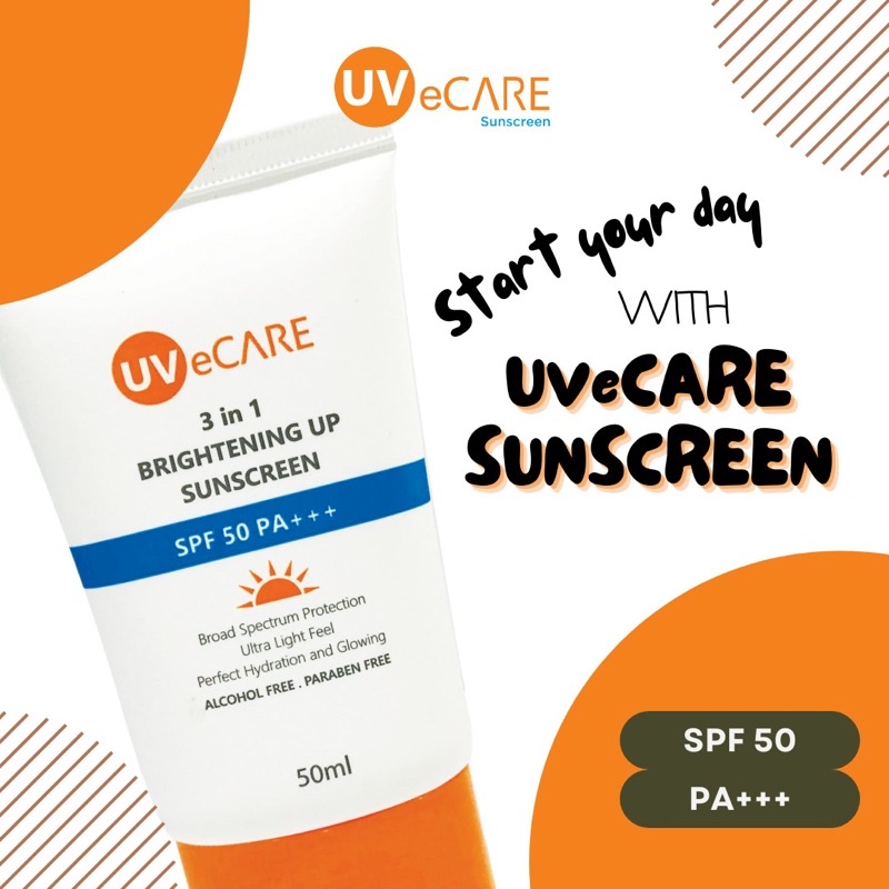UveCare 3in1 Brightening Up Sunscreen SPF 50 PA +++ 50ml | Shopee Malaysia