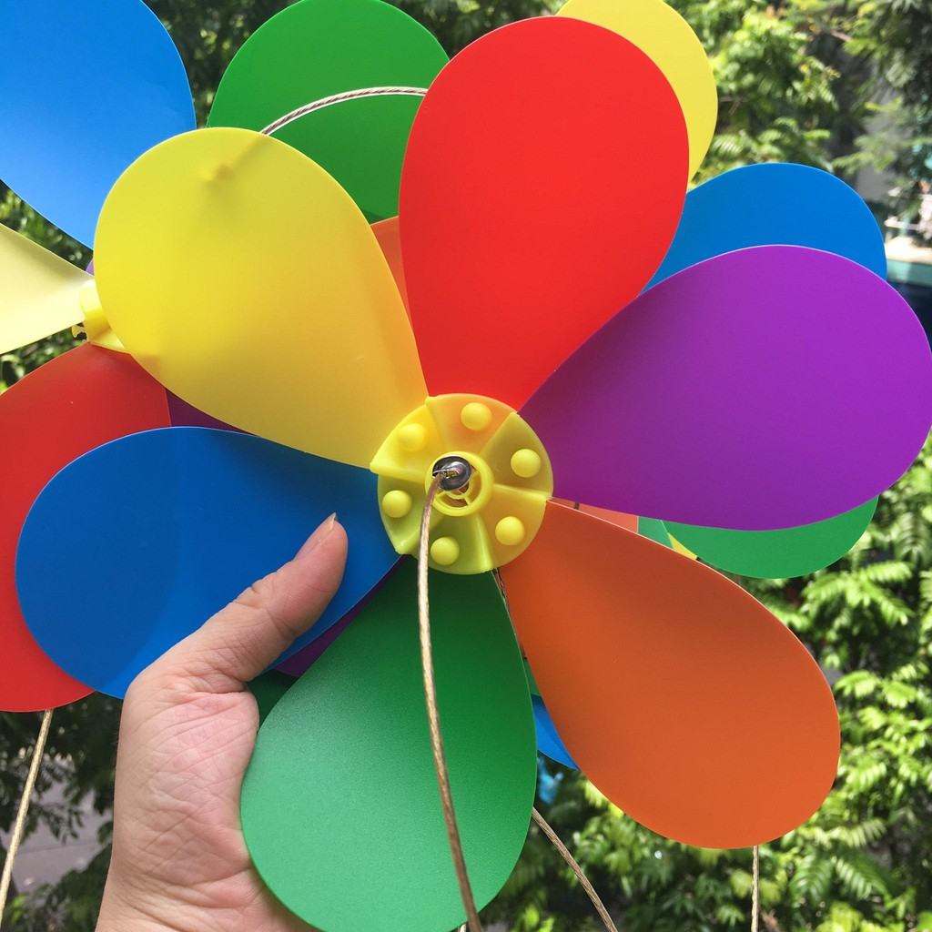Plastic pinwheel - colorful flower string (10 m) steel wire | Shopee ...