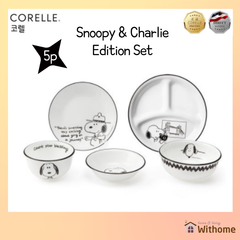 [CORELLE] Snoopy&Charlie Edition 5P Korean YOLO Set (For Single ...