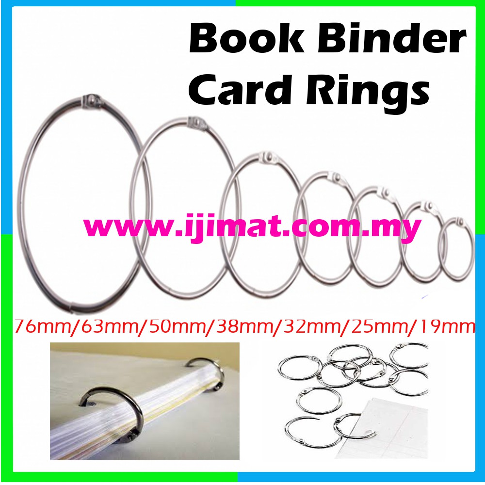 Book Binder Card Rings / Cincin / Metal Hinged Rings / Scrapbook Key ...