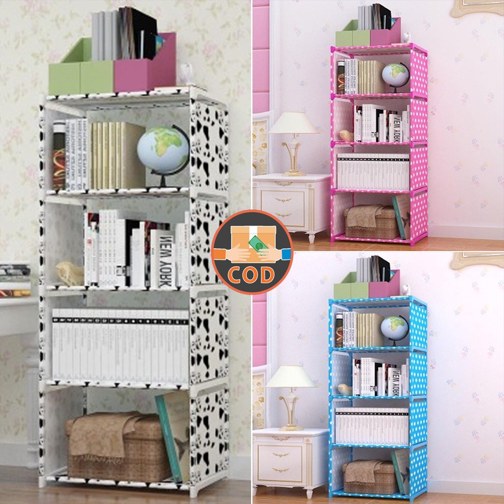 Multipurpose 5-level Cloth Shelf 4-tier Bookshelf Practical Portable ...