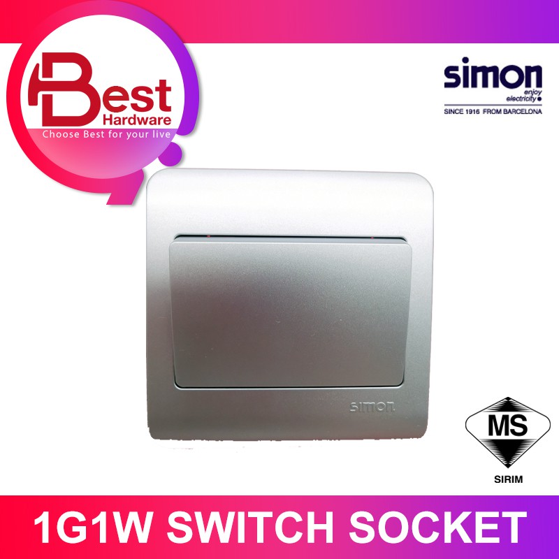 BEST HARDWARE - SIMON 1GANG 1WAY SWITCH - SILVER (31011B-SS) | Shopee ...