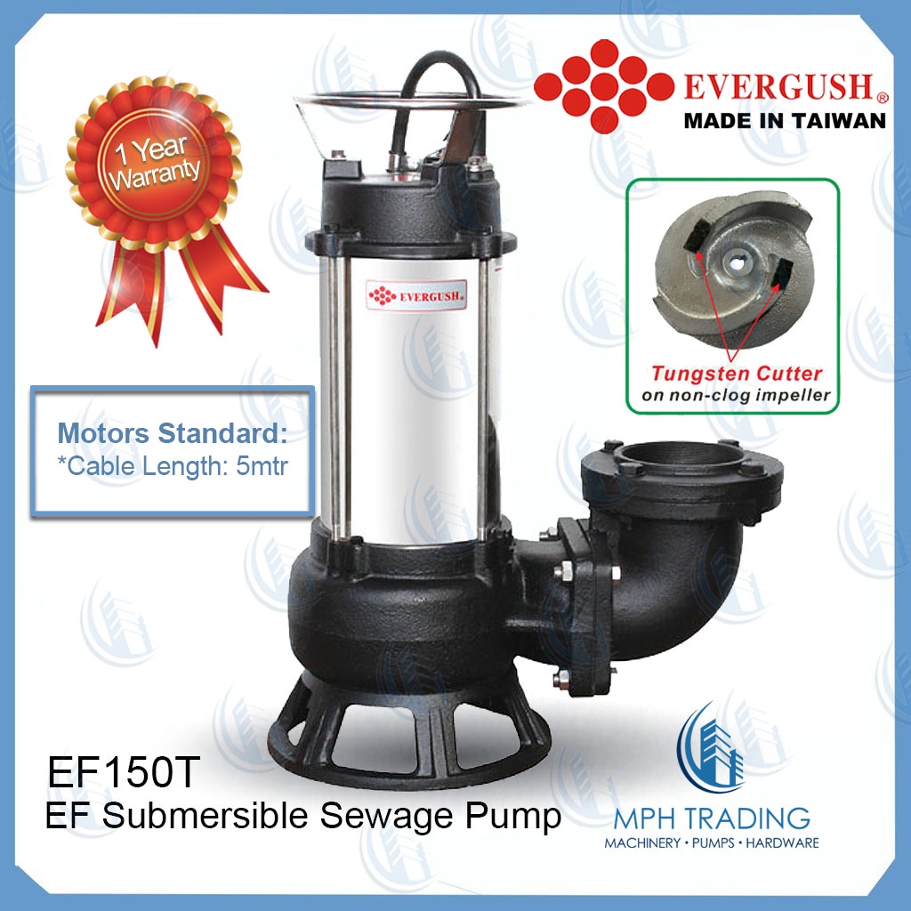 Evergush EF150T Multipurpose Koi Pond Submersible Sewage Water Pump ...