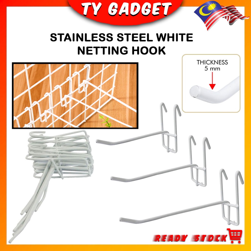 Netting Hook White Netting Grid Detail Display Hanging Wire Bracket