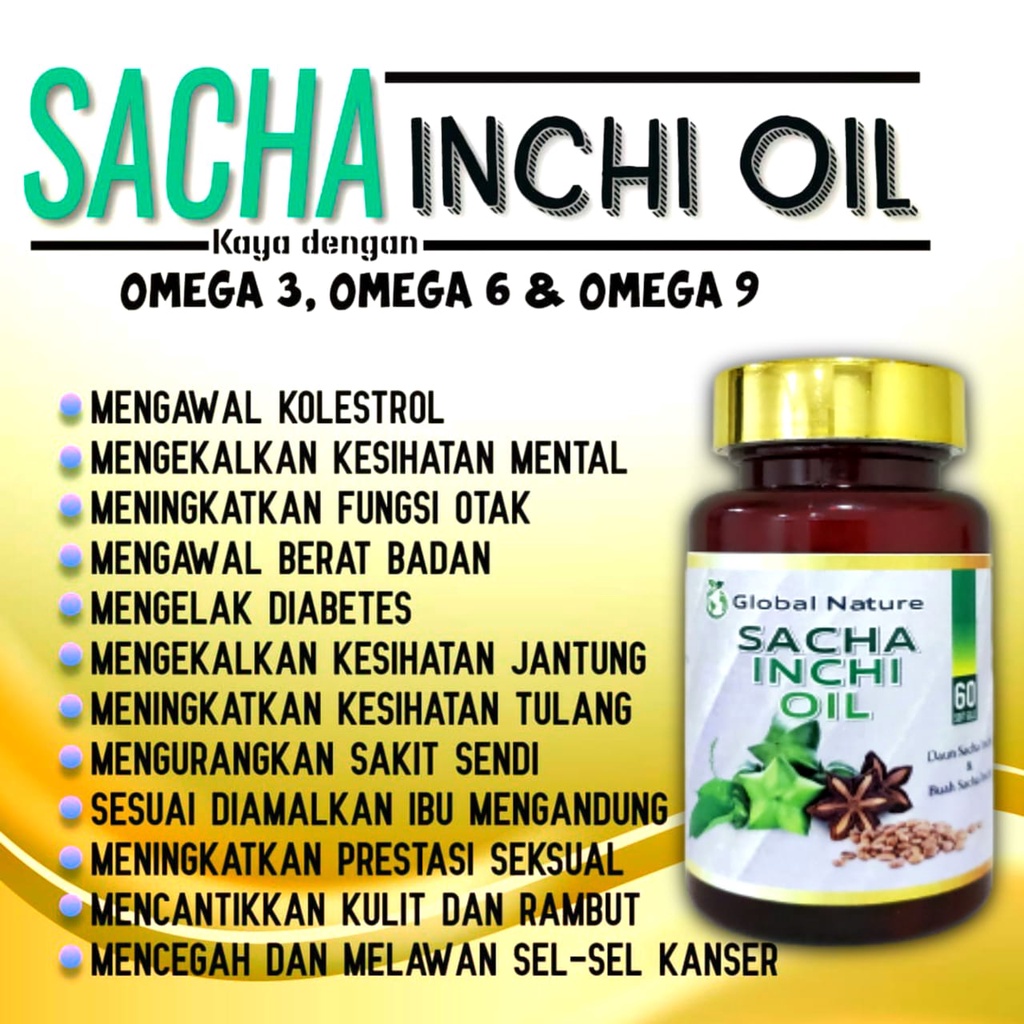 Original Global Nature Sacha Inchi Oil Softgel Vege 500mg 1 bottle 60 ...