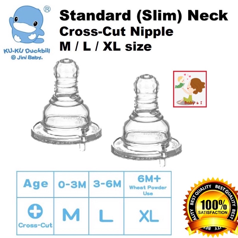 Kuku Duckbill Anti Colic Breast Like Cross Cut Nipple (2 Pcs) | Shopee Malaysia