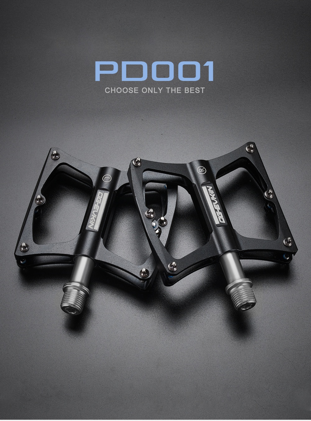 OG-EVKIN Bike Pedals Flat Aluminium Alloy 3 Bearings Bicycle Pedal for ...