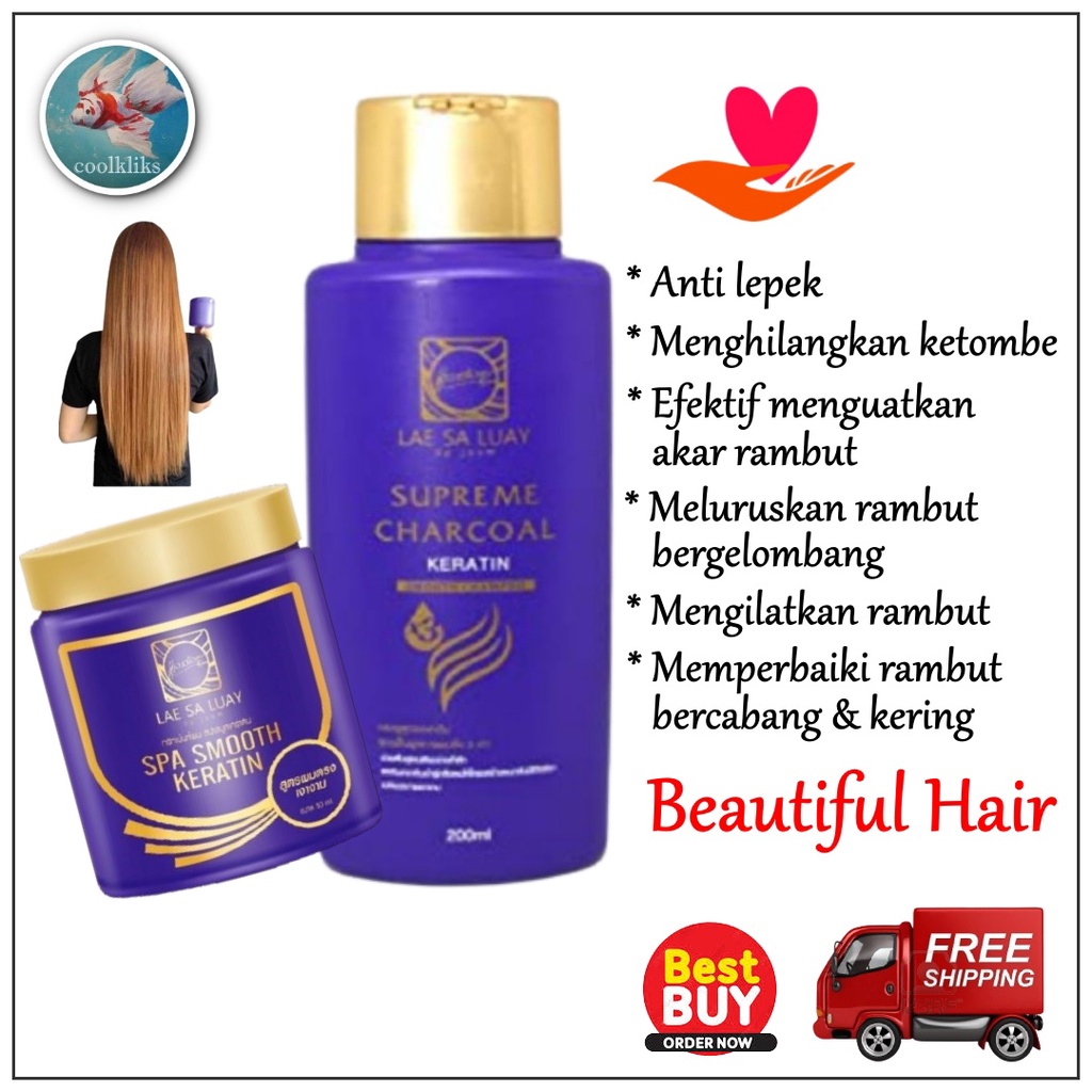 [SENSATIONAL] Sensasi Supreme Charcoal Keratin Hair Treatment (250 ml) Smooth Shampoo Lae Sa ...