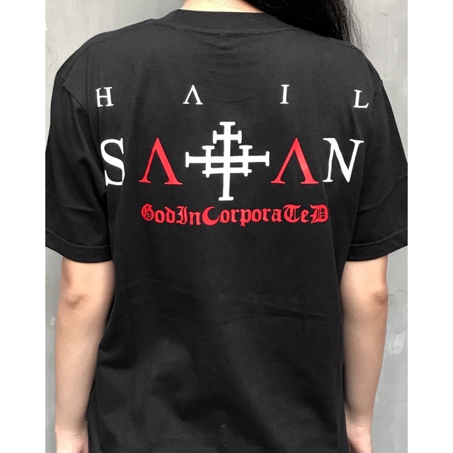Hail satan godincorporated satan T-Shirt logo pentagram 666 Horror ...