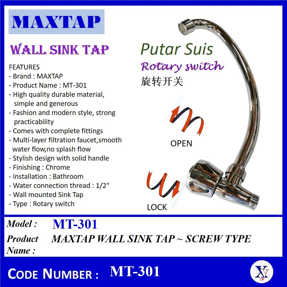 MT-301 MAXTAP WALL SINK TAP (SCREW TYPE) | Shopee Malaysia