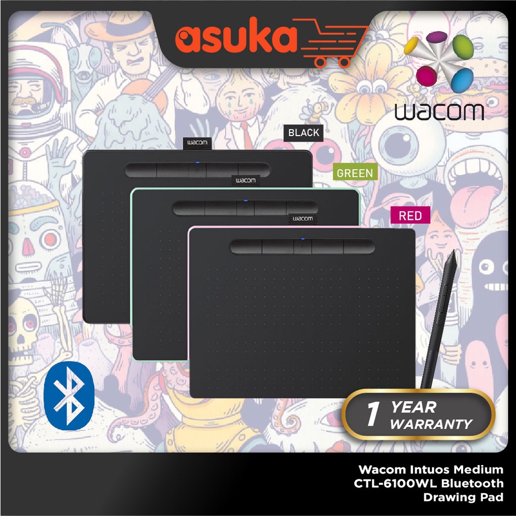 Wacom Intuos Medium CTL-6100WL Bluetooth Drawing Pad | Shopee Malaysia