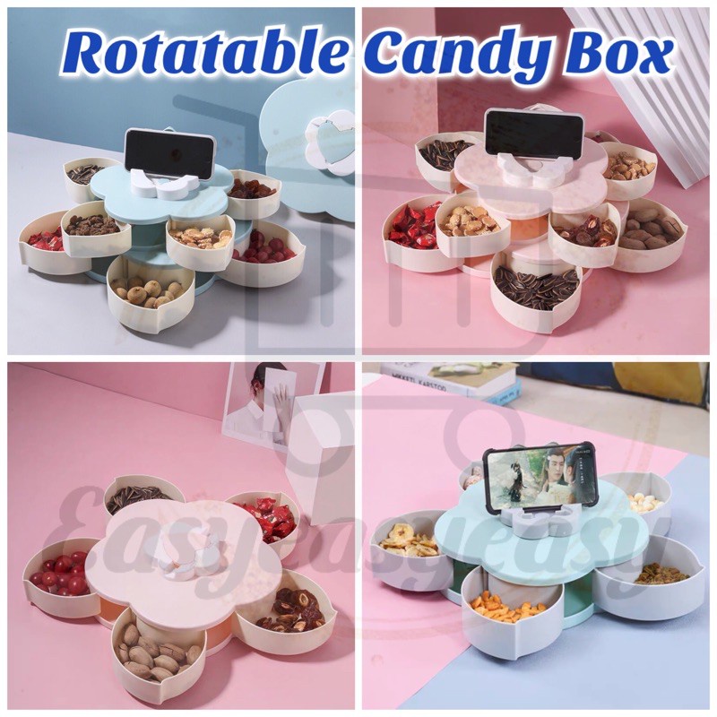 5 In 1 / 10 IN 1 Rotatable Flower Candy Box Cookie Storage Biscuit ...