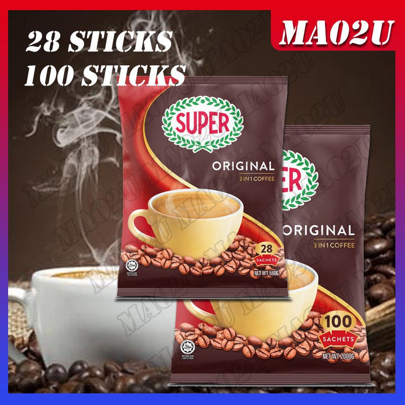 SUPER 3 IN 1 COFFEE ORIGINAL 28 85 STICKS/SACHETS X 18G NEW PACKING 3合1 ...