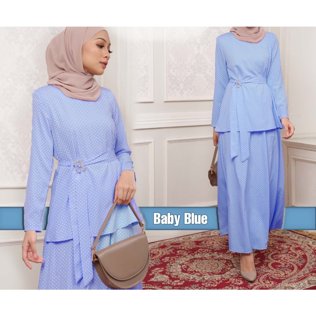 Baju Kurung Moden Polkadots Tema Retro 60an 70an Saloma P. Ramlee Corak ...