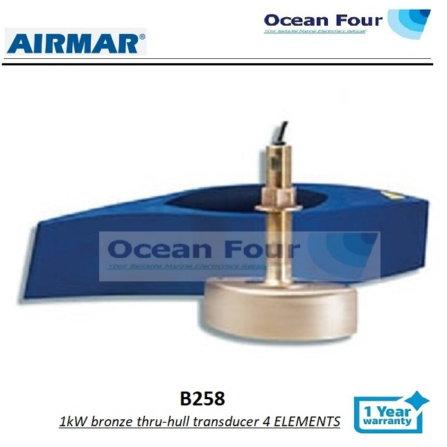 AIRMAR/BLUE XSONIC 9 PIN B258 1kW bronze thru-hull transducer 4 ...