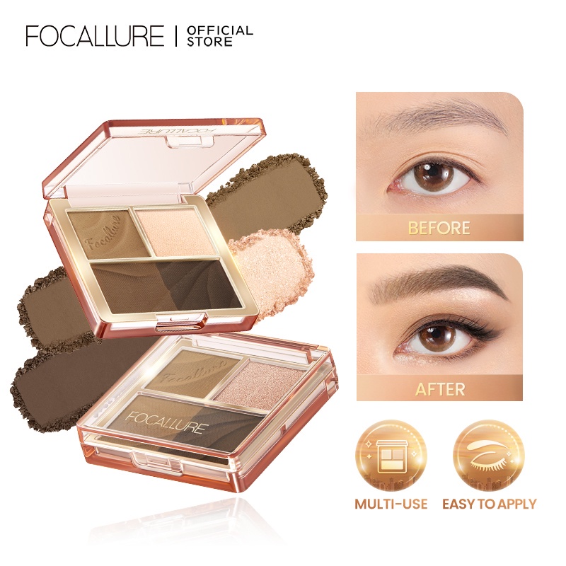 FOCALLURE #AmberGold Multi-Use Brow Powder Palette Eyeshadow Waterproof ...