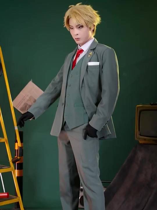 Anime Spy Family Loid Forger Cosplay Costume Light Green Suit Twilight ...