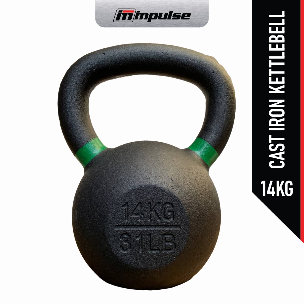 Gym 14kg Commercial Cast Iron Kettlebell Powder Coated Weight Strength Home Gym Fitness Sport ...