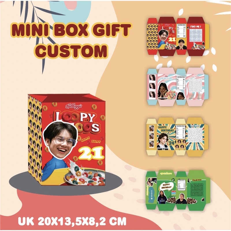 Cereal BOX CUSTOM MINI _UK 20X13,5 CM _FREE CUSTOM | Shopee Malaysia