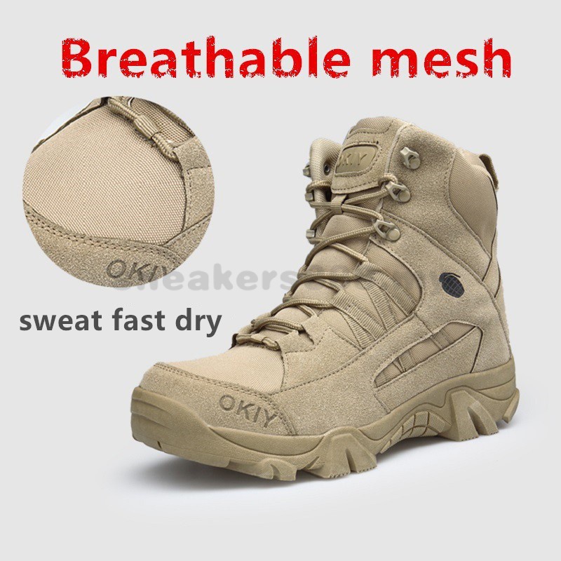 【READY STOCK】Original Tactical Boots Large Men's Waterproof Combat ...
