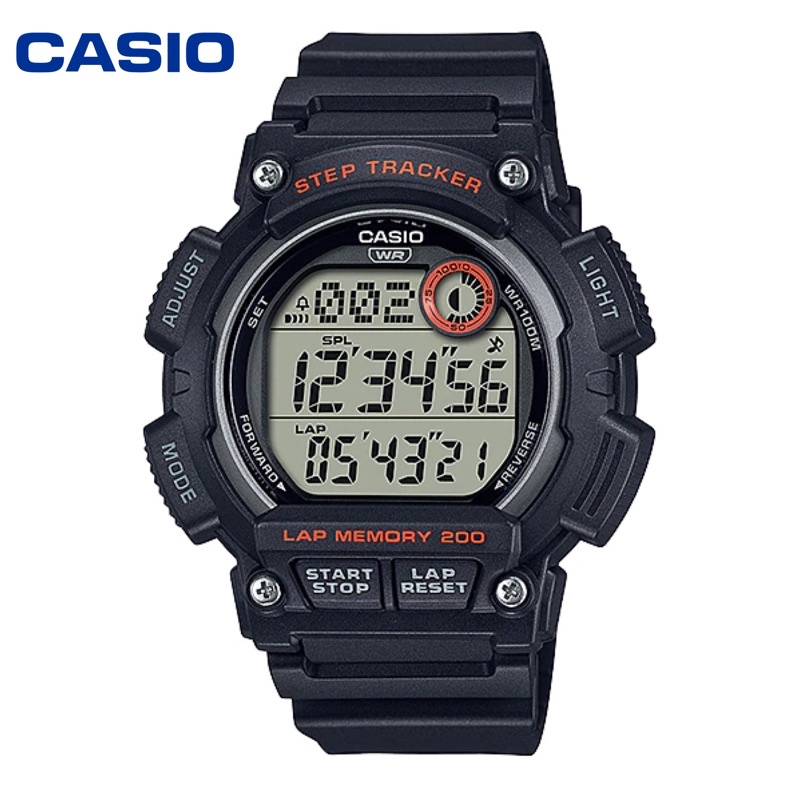 Casio 💯(Ori) WS-2100H-1AV Step Tracker Black Resin Band Men Youth Watch WS-2100 / Casio Digital ...