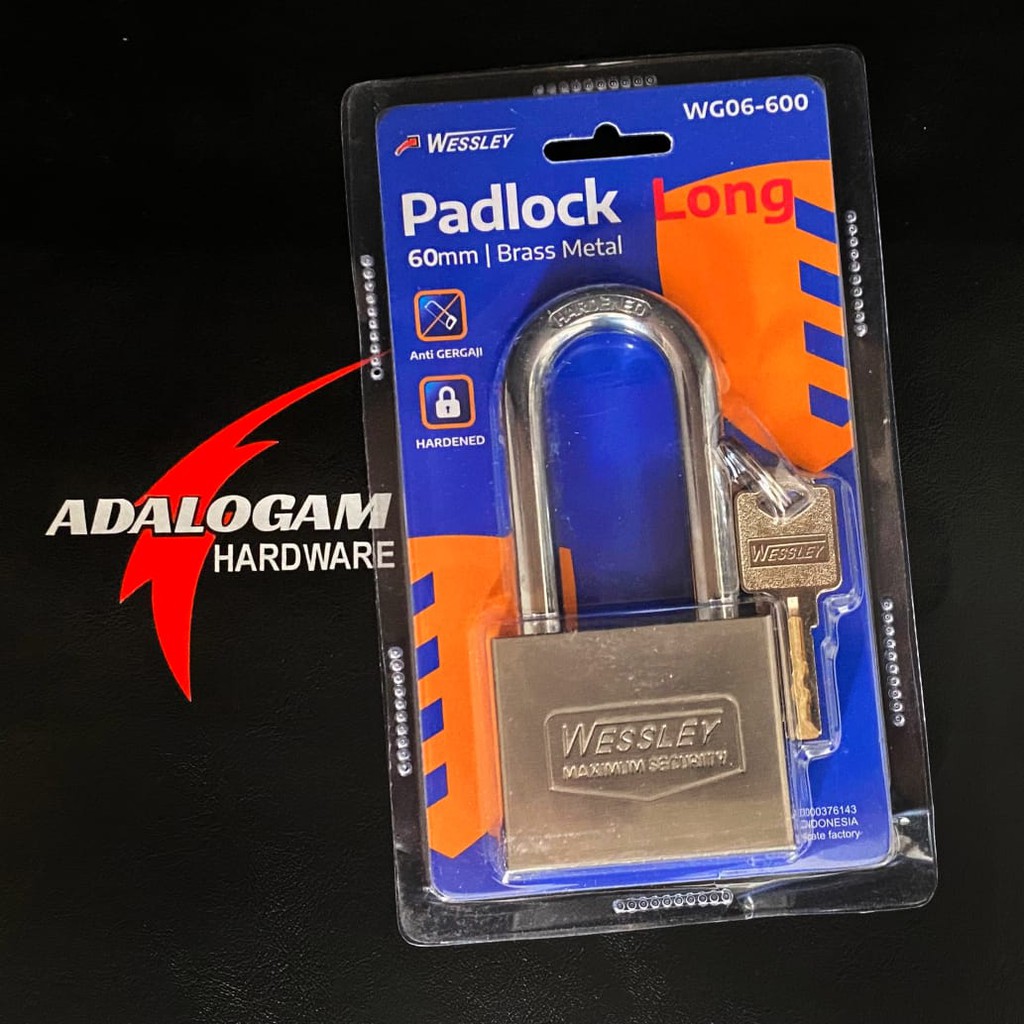 Wessley Padlock 60mm Long Neck - Anti Cut Devil Liquid Thief | Shopee ...